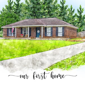 Our First Home Print, Homeowners Gift, Custom House Portrait, Digital ...