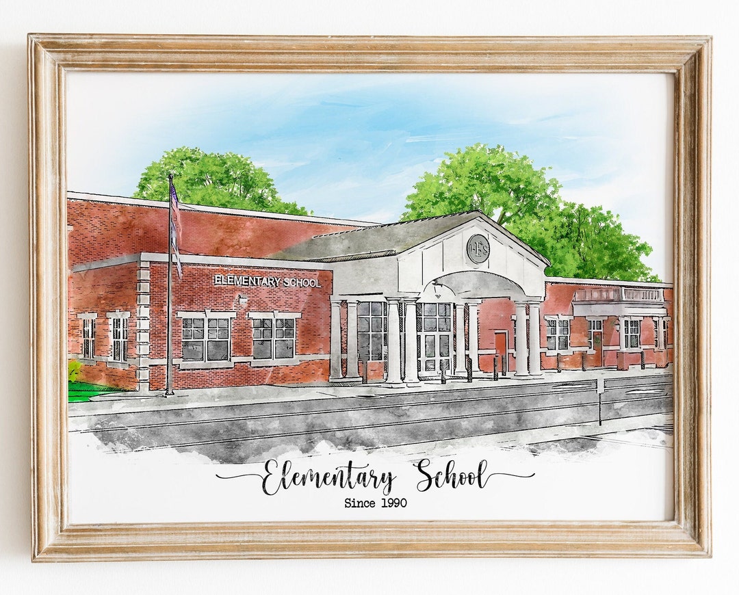 Custom Watercolor School Portrait, Watercolor Graduation Portrait ...