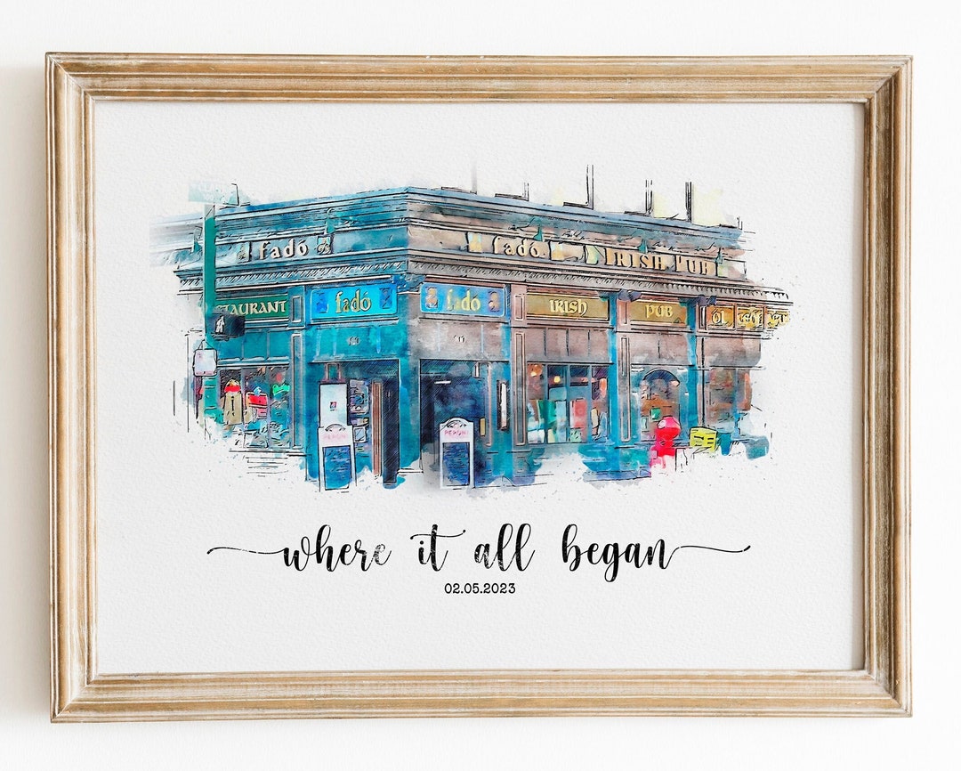 Custom First Date Portrait, Anniversary Gift, Valentine's Day Gift ...