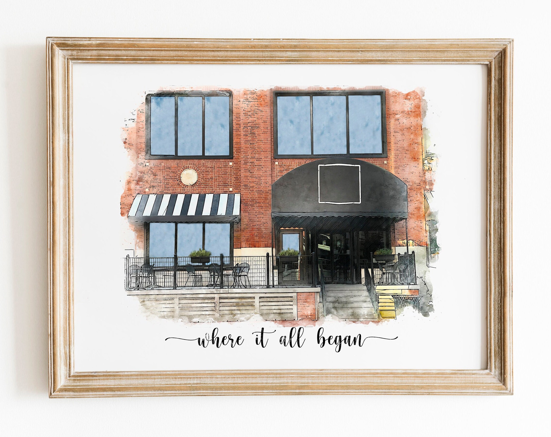 Custom First Date Portrait, Anniversary Gift, Valentine's Day Gift ...
