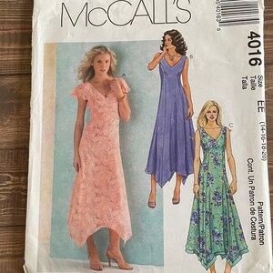 Mccalls Pattern 4016 / Womens Size EE 14-16-18-20 / Petite Dresses ...