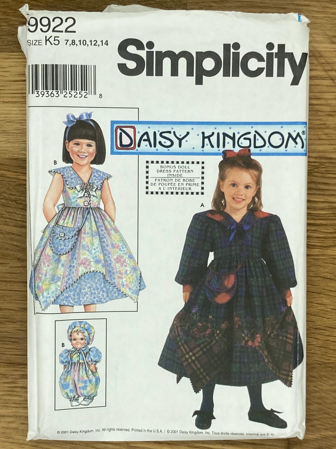 Simplicity 9922- Daisy Kingdom, Child's and Girls' Size (7-8-10-12-14 ...
