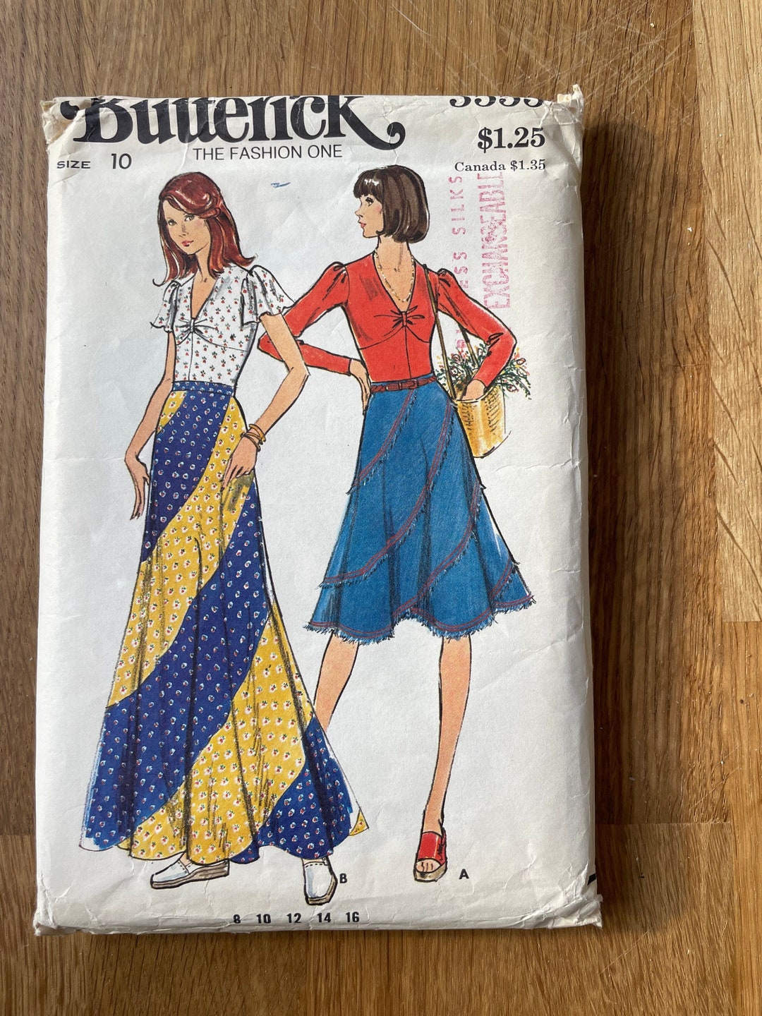 Butterick Pattern 3555, Miss Size 10 Bust 32.5, Tunic and Skirt, 70s ...
