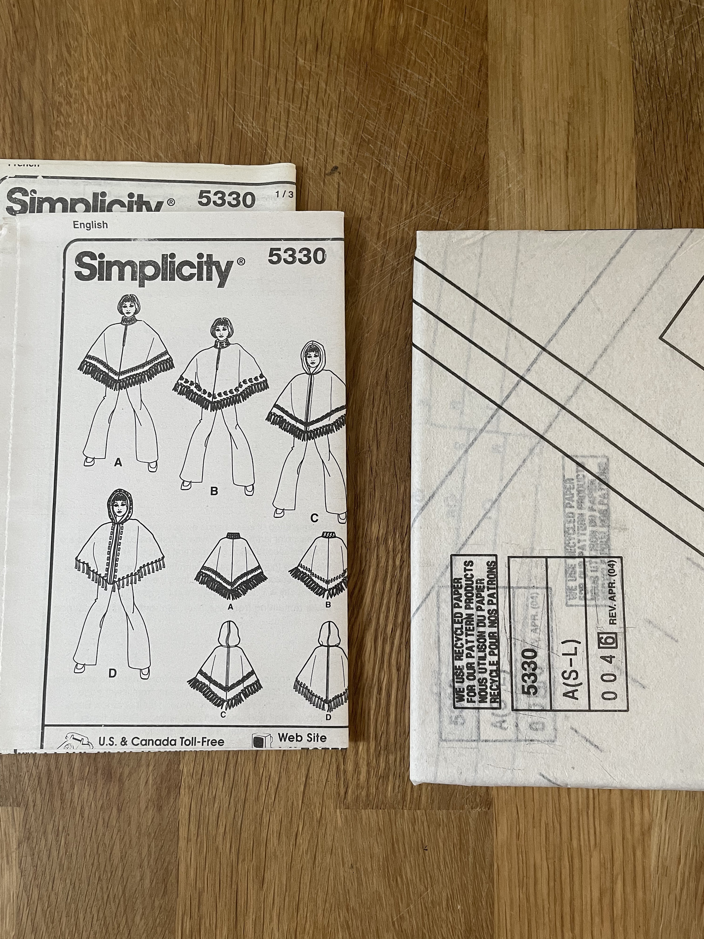 Simplicity Pattern 5330, Womens All Size, Capes and Poncho - Etsy