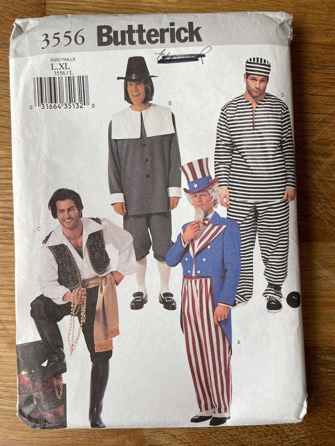 Butterick Costume Pattern 3556 Mens L XL Uncut Y2K - Etsy