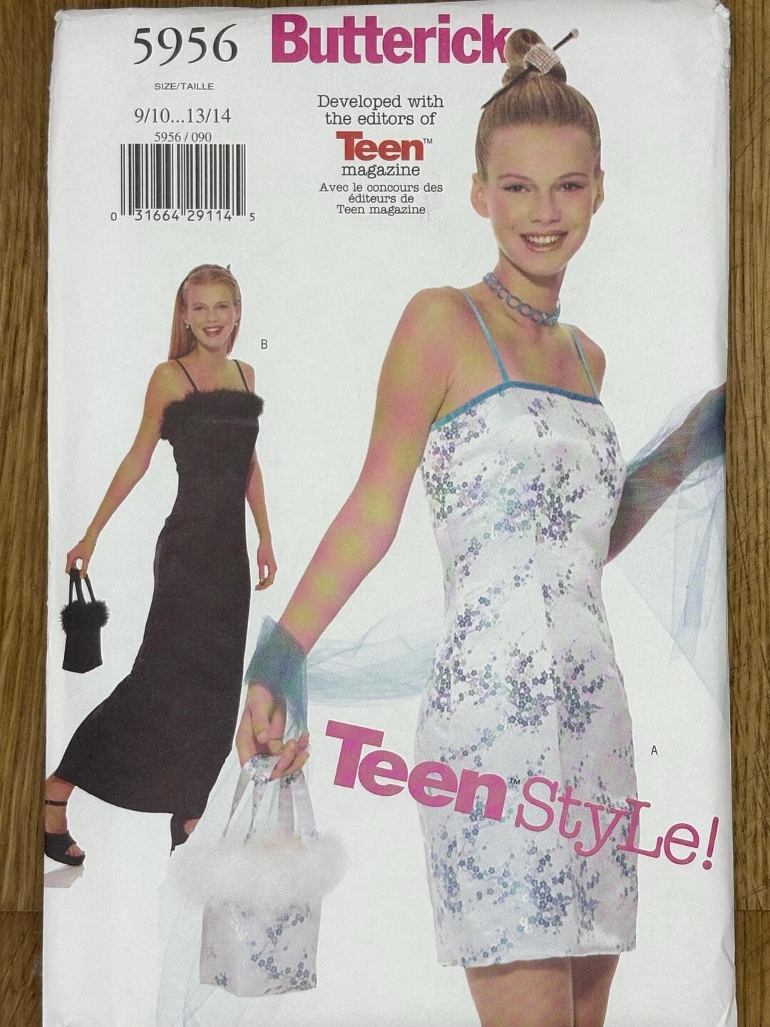 Butterick 5956, Size (9/10 - 13/14), Juniors' Dress, Bag & Scarf ...