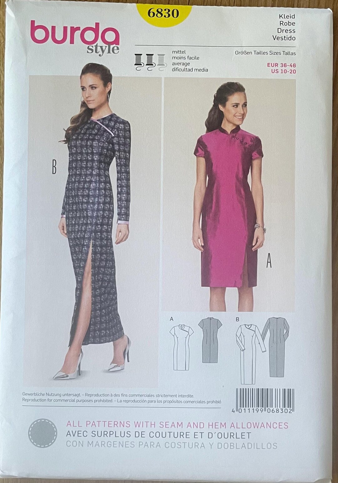 Burda 6830, Size (10-20), Fitted Dresses, Women’s Uncut Sewing Pattern ...