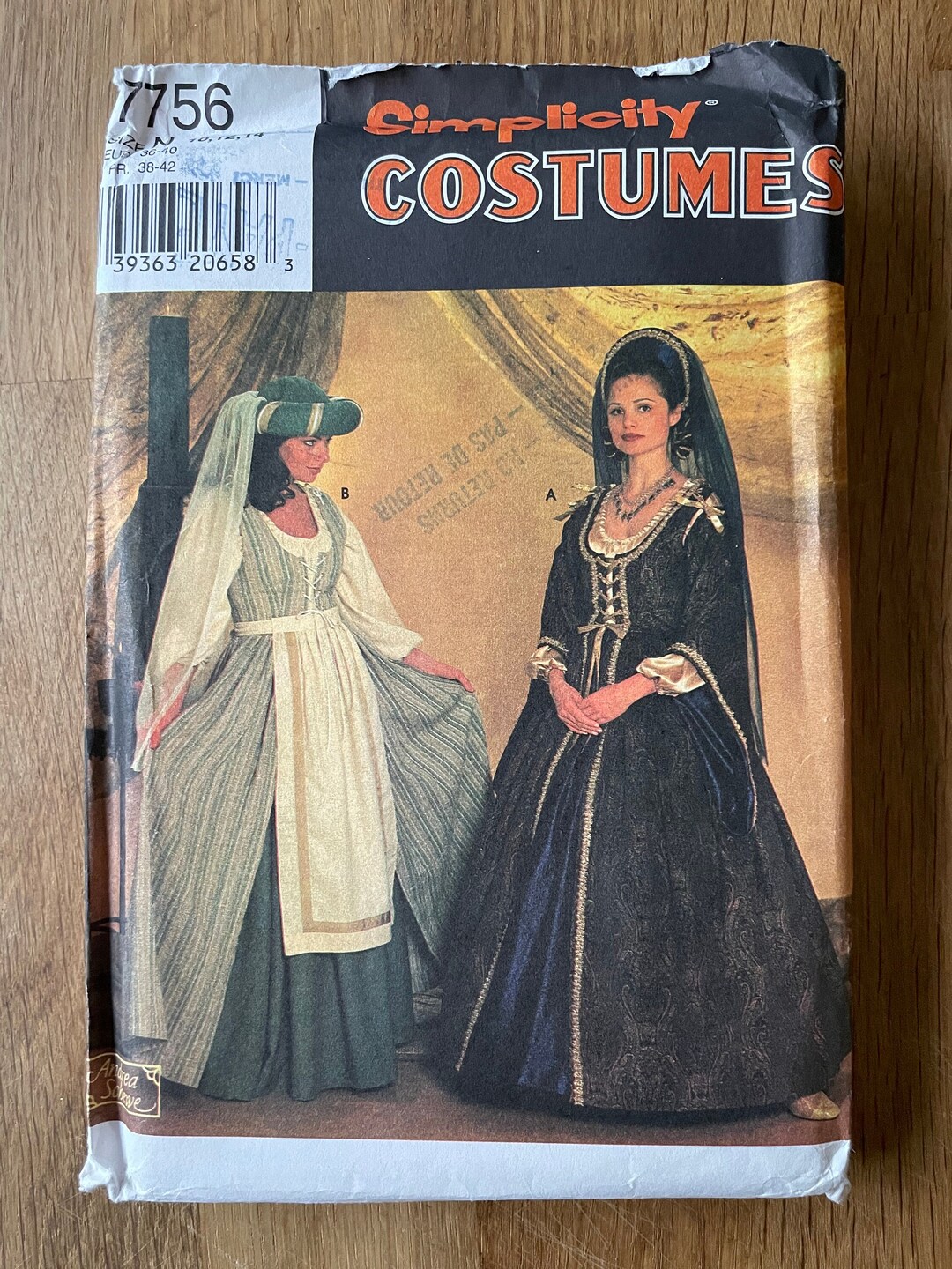 Simplicity 7756, Size (4-6-8)/(10-14)/(16-20) Women’s Renaissance ...