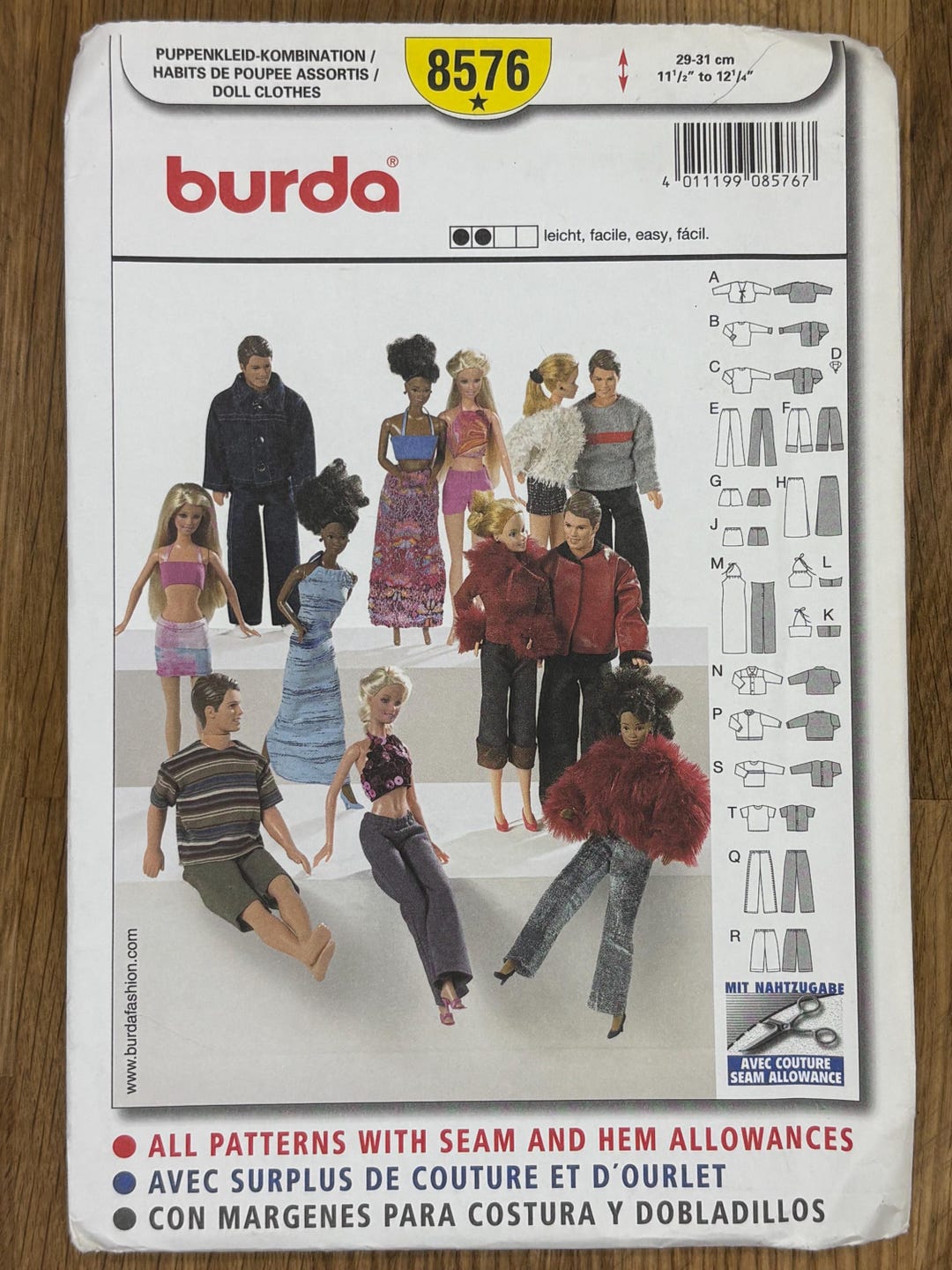 Burda 8576, Doll Clothes, UNCUT Sewing Pattern - Etsy