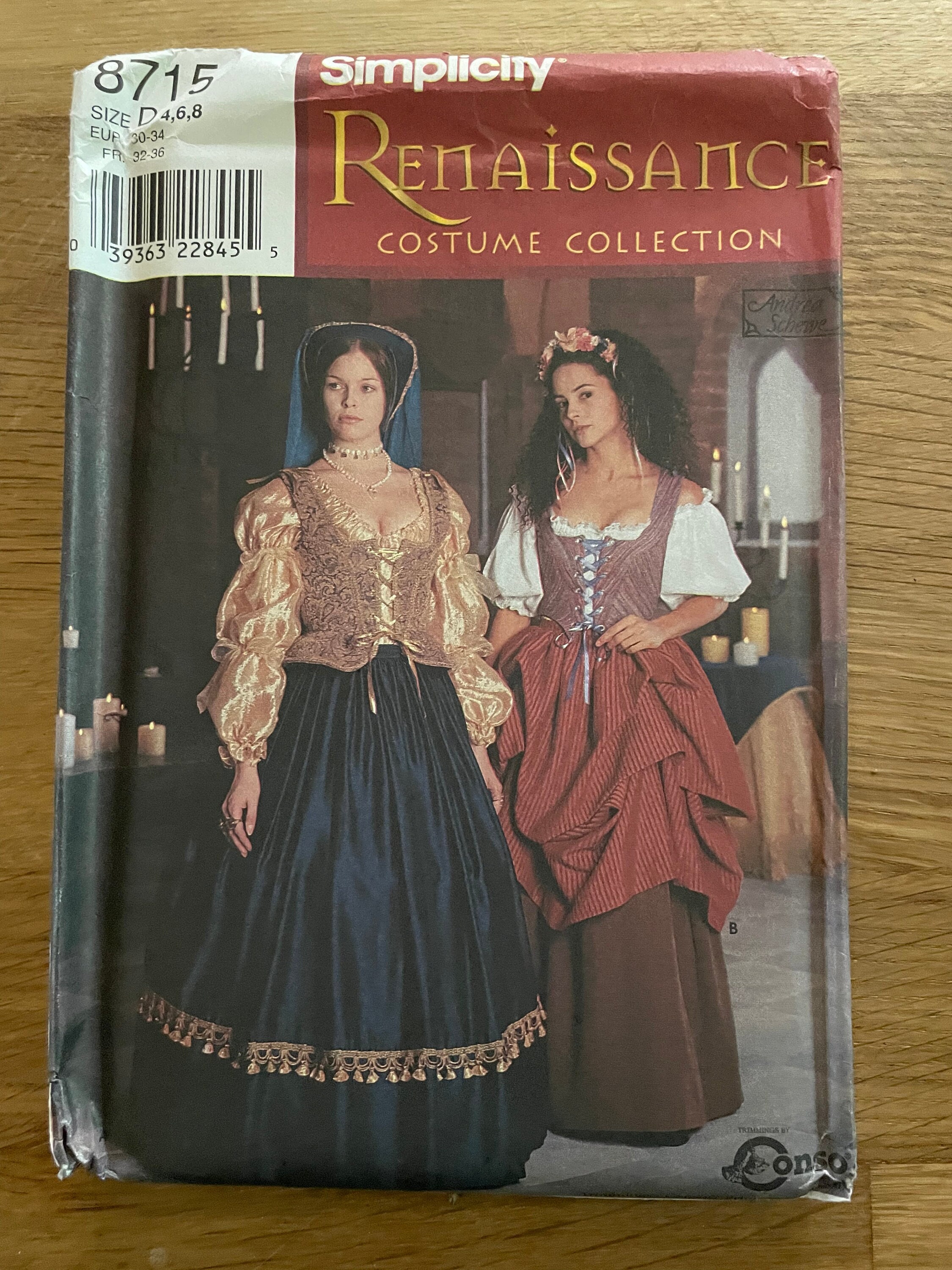 Simplicity Renaissance Pattern 8715, Women Size 4-6-8 and 10, 12, 14 ...