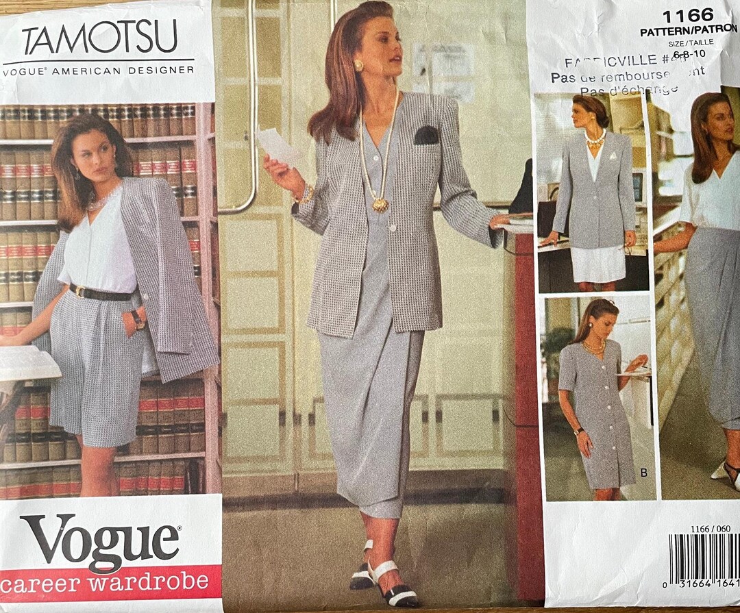 Vogue 1166, Size (6-8-10), Petite Career Wardrobe, Tamotsu Women's ...