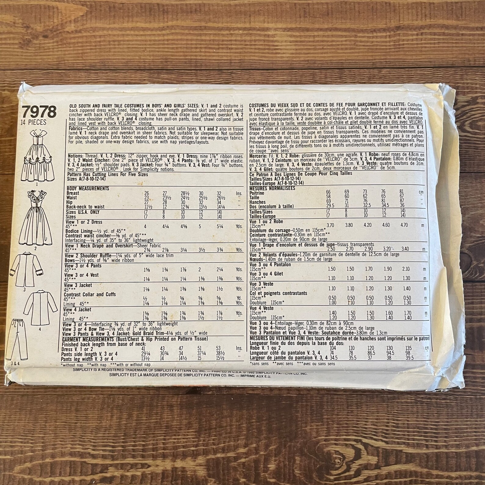 Simplicity Pattern 7978/ Size A 7-14 / Old South in Fairy - Etsy