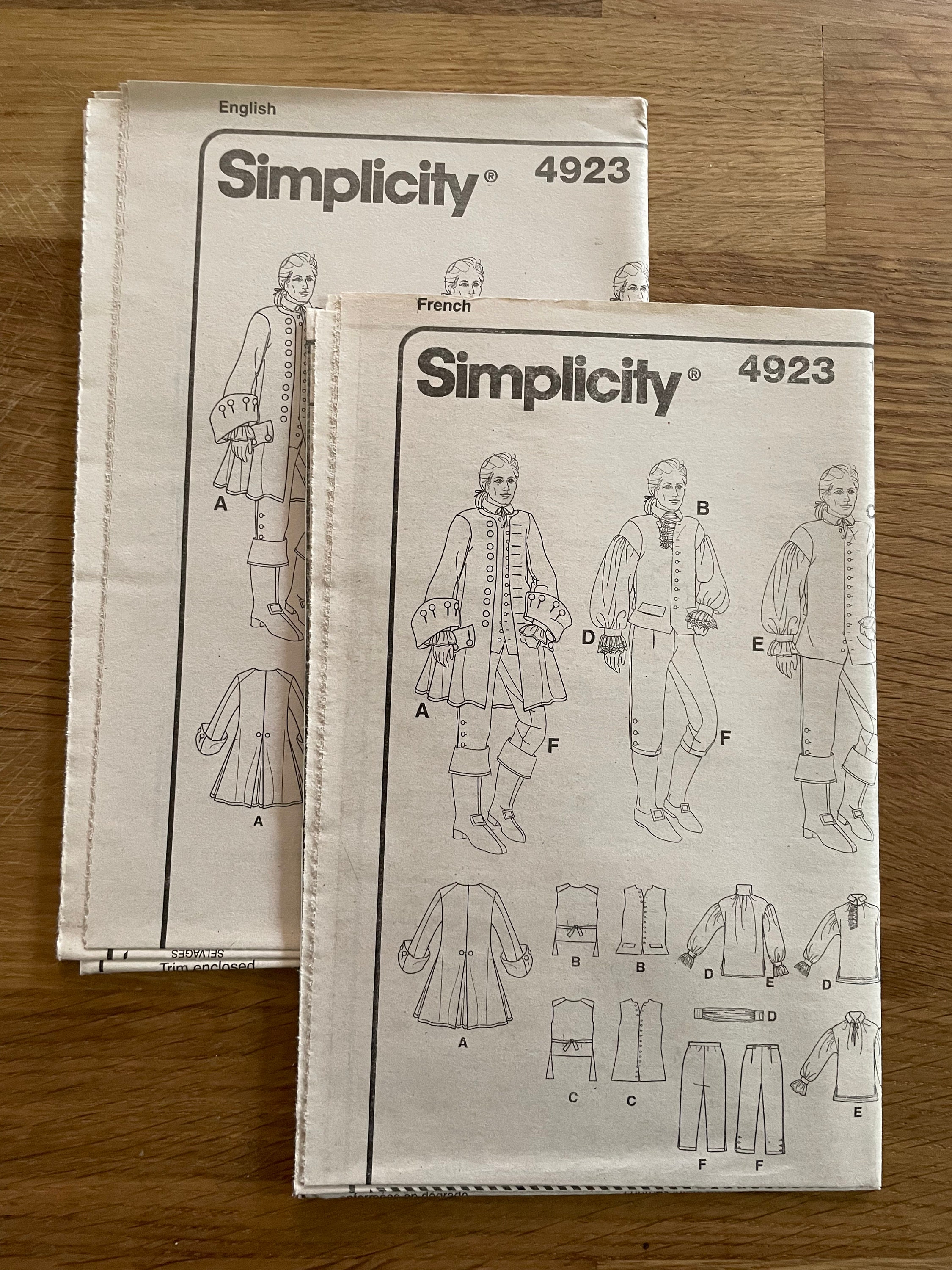 Simplicity 4923 Mens Pirates and Gentlemen Costumes 2004 - Etsy