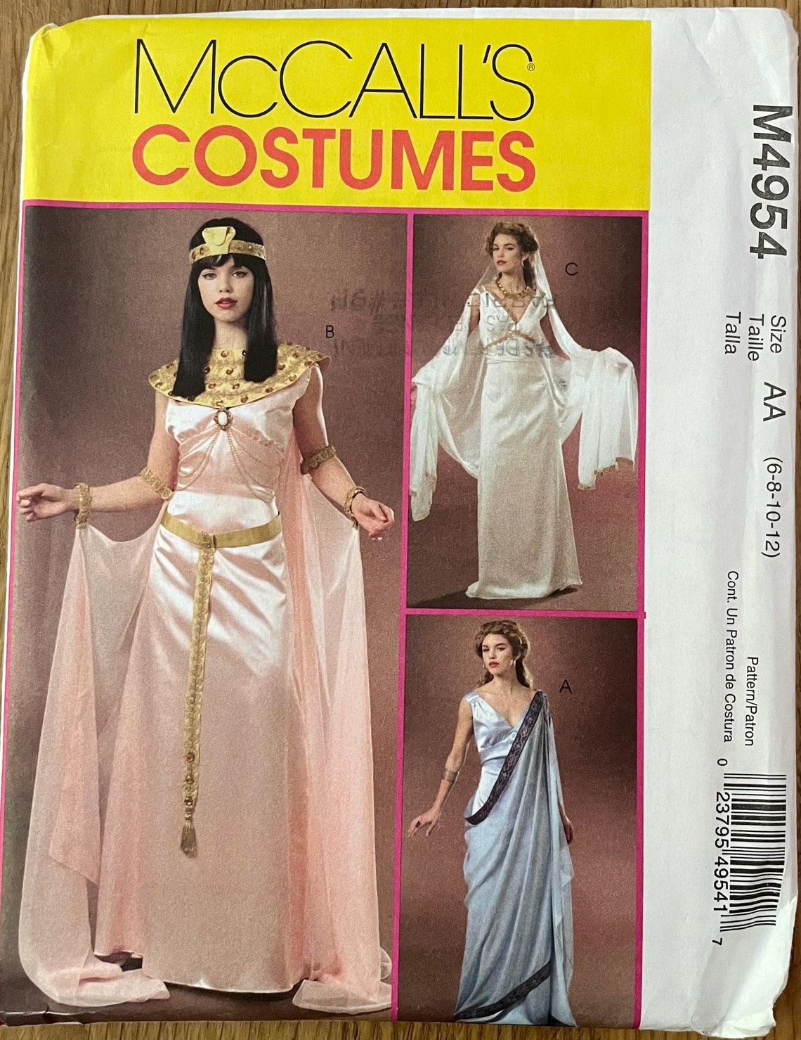 Mccall’s 4954, Cleopatra & Roman Goddess Costumes, Sewing Pattern - Etsy