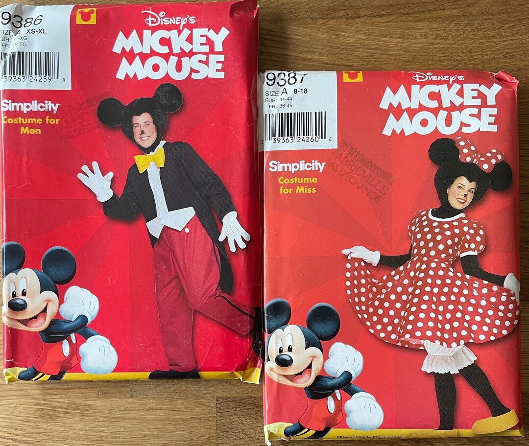 Simplicity 9386 or 9387 Adults Mickey or Minnie Mouse Costumes 2000 ...