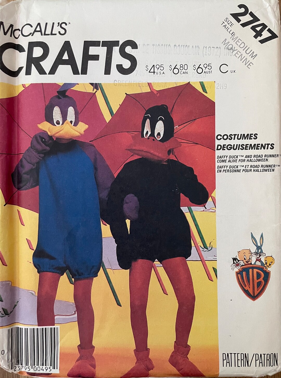 Mccall’s 2747, Road Runner Costumes, Uncut 1986 Sewing Pattern - Etsy