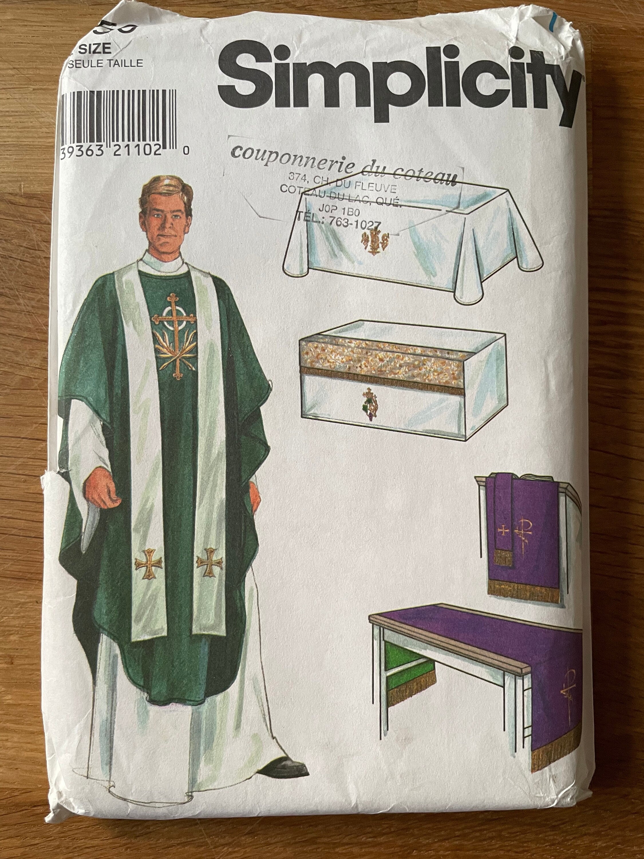 Simplicity Costume Pattern 7950, Mens All Size, Altar Clothes and ...