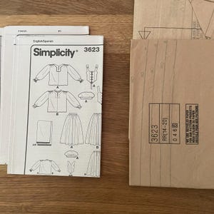 Simplicity 3623, Size (14-20), Celtic Costume, Women’s 2007 Uncut ...