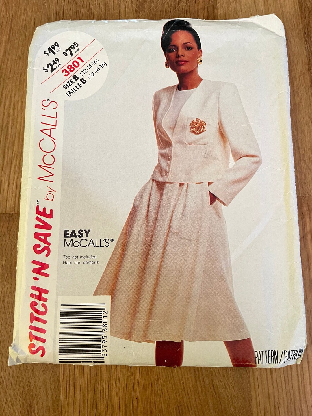 Mccalls 3801, Womens Size B 12, 14, 16, Jacket and Skirt, 80s Vintage ...