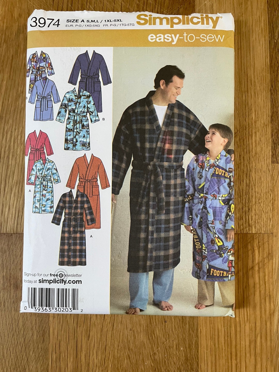 Simplicity Pattern 3974 Men and Kids All Size, Robe - Etsy