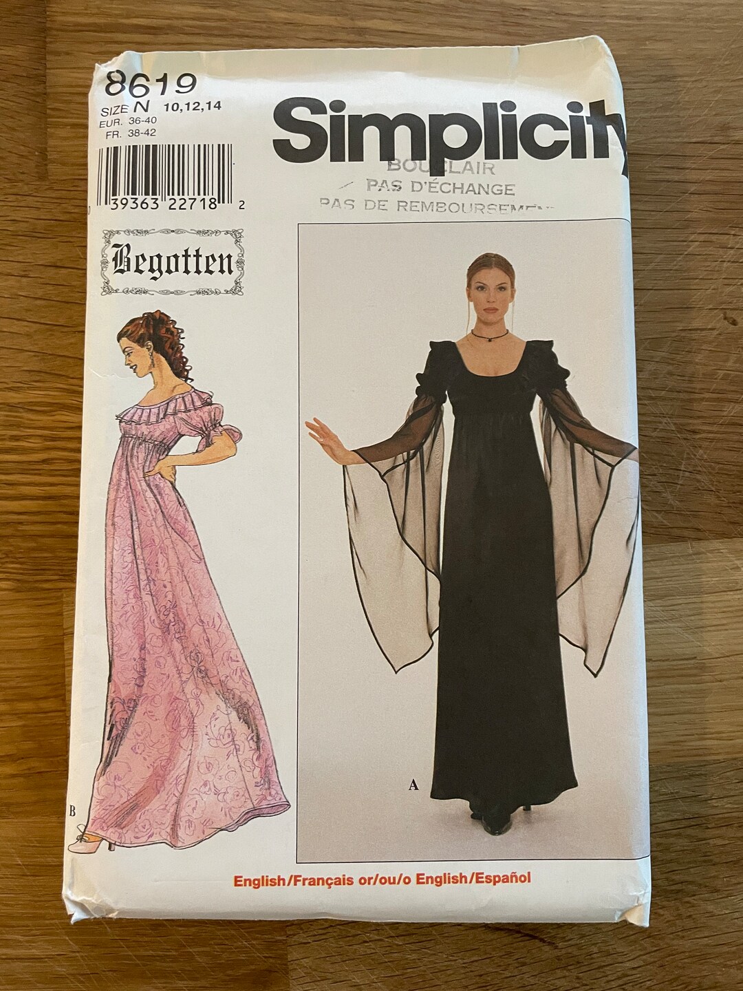 Simplicity 8619, Women’s Size (10, 12, 14) Begotten Dress, Y2K Uncut ...