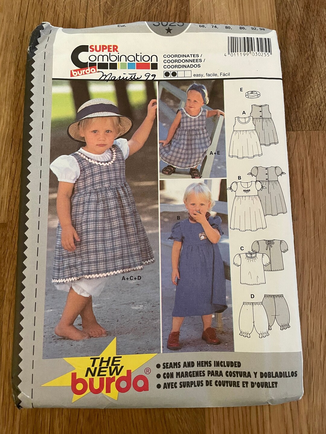 Burda 3025, Toddlers Size (6M to 3 ) Girl Dress, Top and Pants, 90’s ...