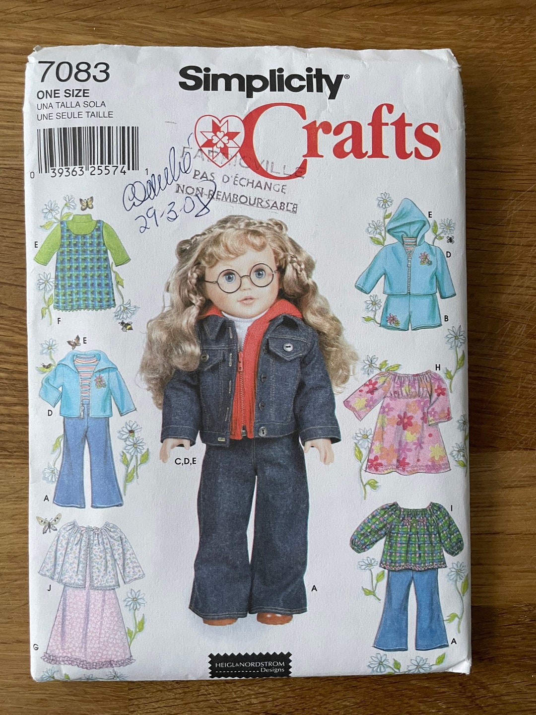 Simplicity Pattern 7083, Doll Cloths Size 18 Inches - Etsy