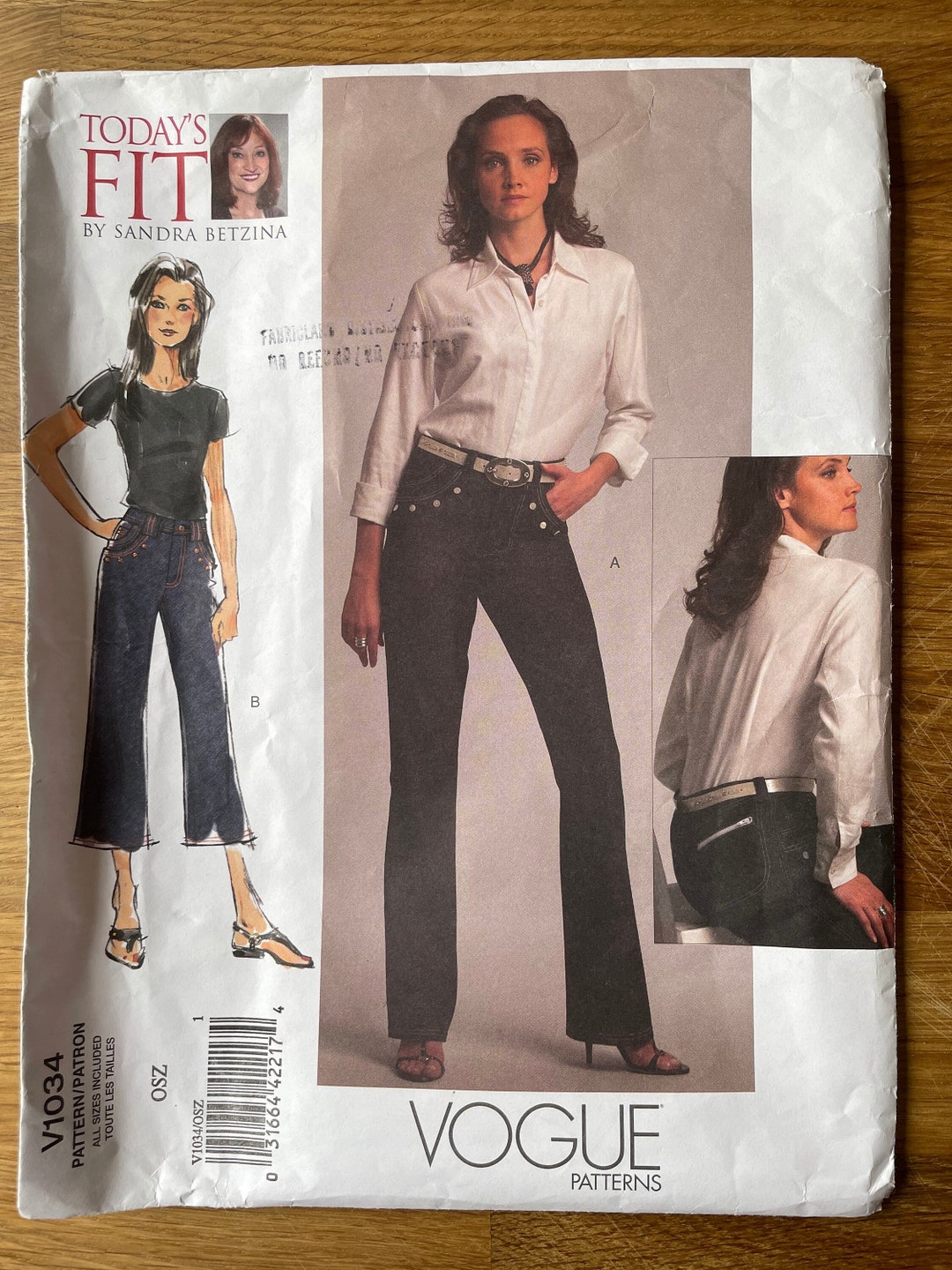 Vogue 1034, Women’s All Size, Jeans by Sandra Betzina, Uncut-not ...