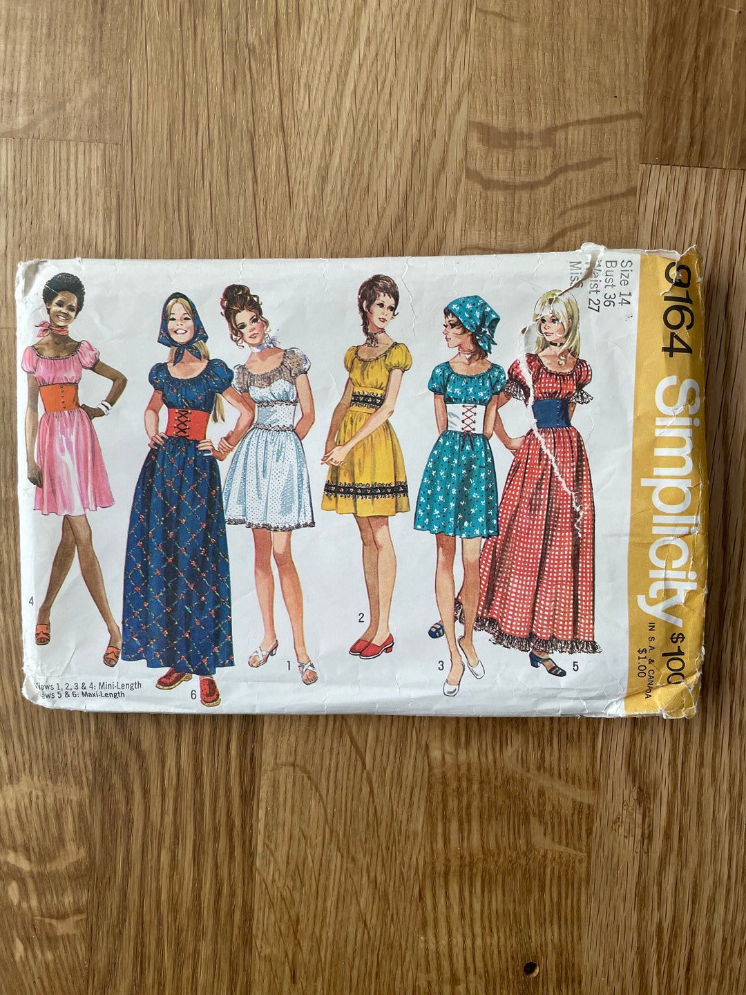 Simplicity 9164, Size 14 Bust 36, Dress in Two Lengths and Scarf ...