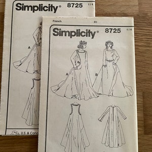 Simplicity 8725, Size 10-12-14 16-18-20 Medieval Dresses, Womens Uncut ...
