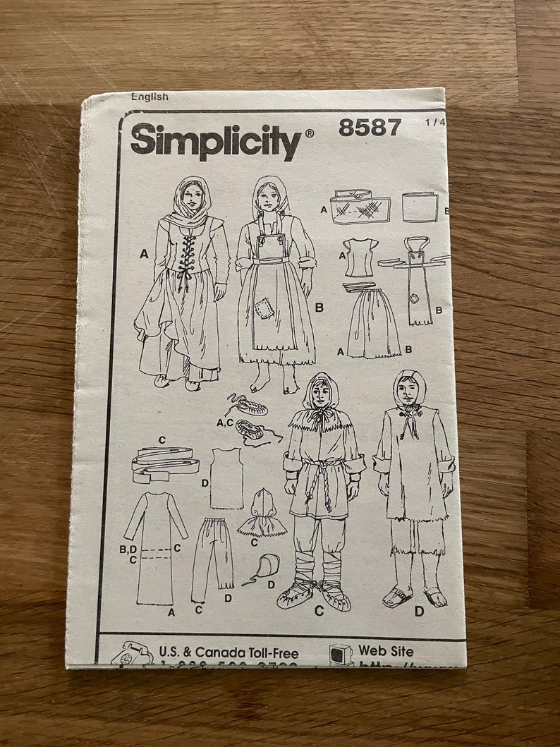 Simplicity Renaissance Pattern 8587 Unisex All Size Peasant - Etsy