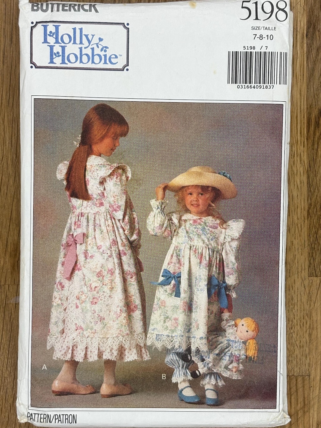 Butterick 5198 Holly Hobbie, Size (7-8-10) Children's Girls' Dress ...