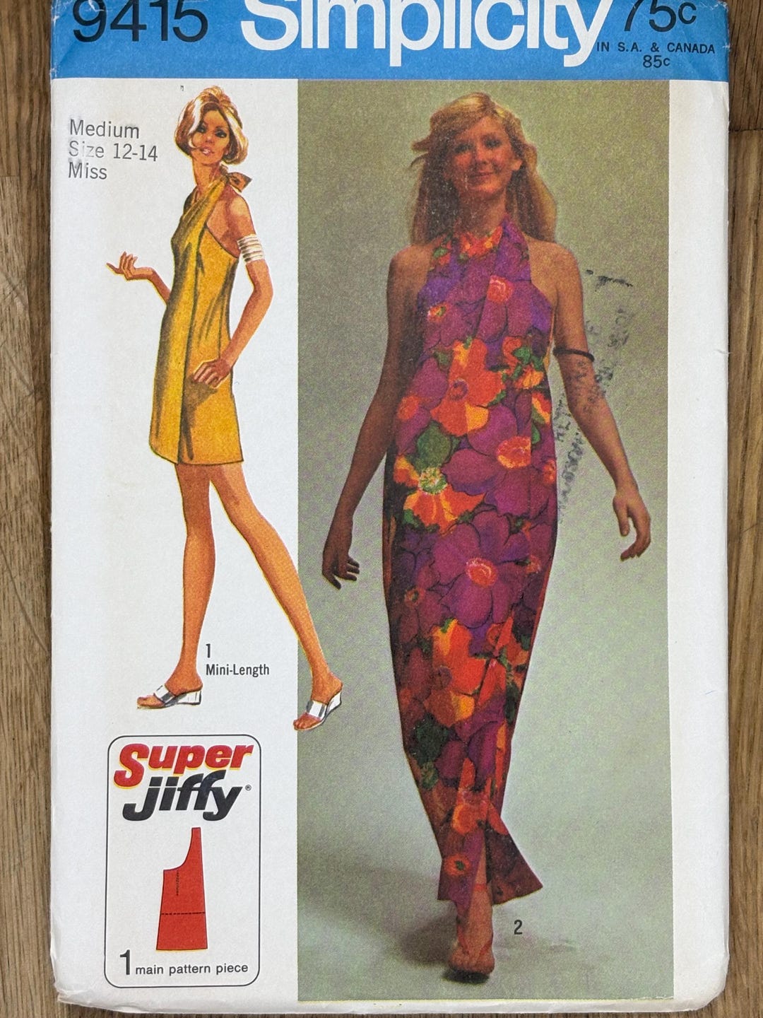 Simplicity 9415, Size (12-14), Misses' Super Jiffy Cover-up, 1971 Uncut ...