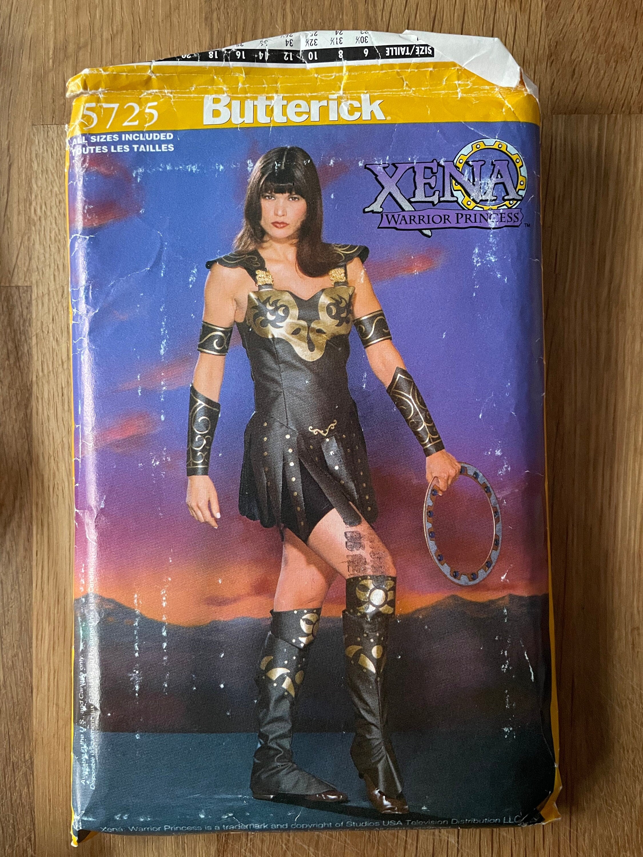Butterick Pattern 5725, Womens All Size, Xenia Warrior Princess Costume ...
