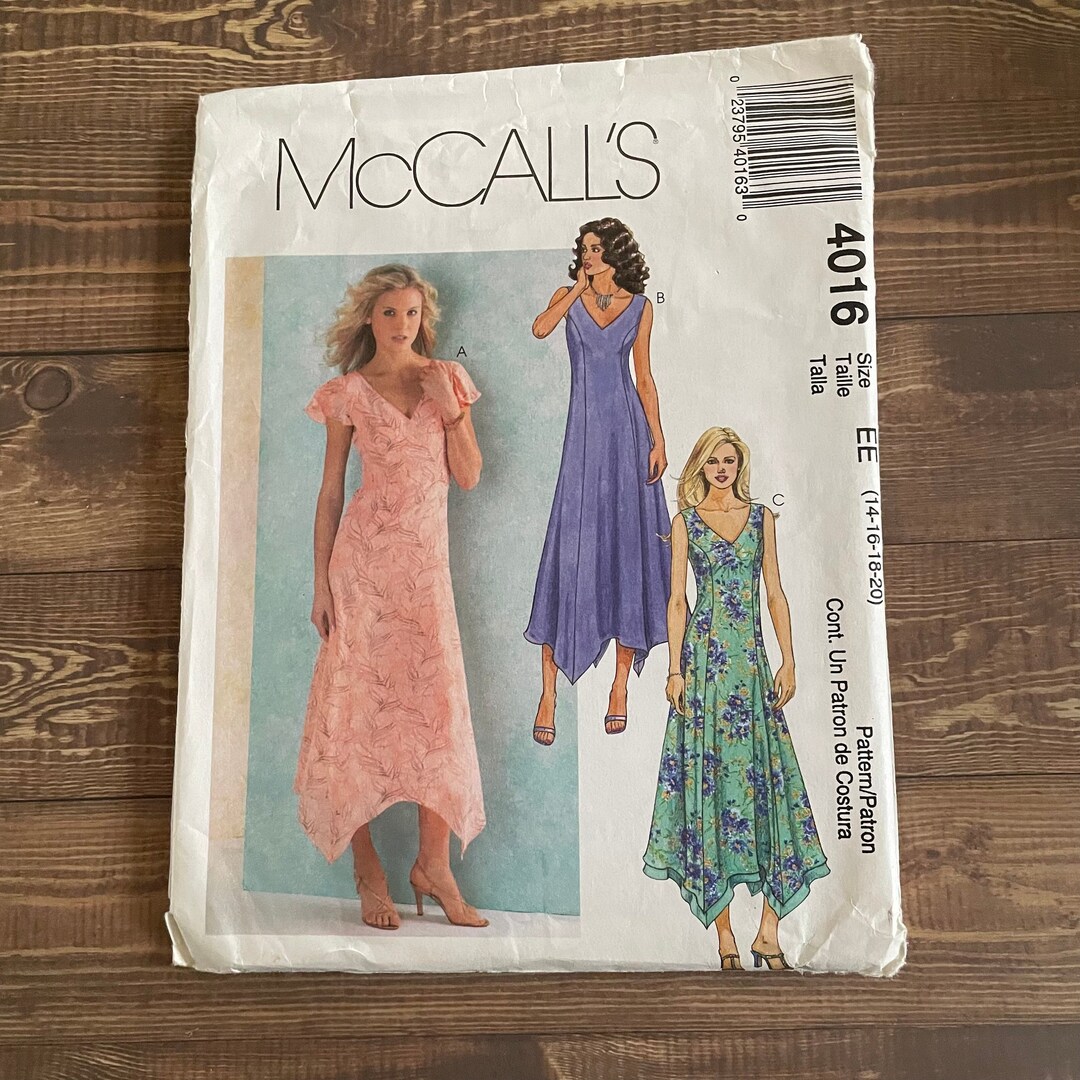 Mccalls Pattern 4016 / Womens Size EE 14-16-18-20 / Petite Dresses ...