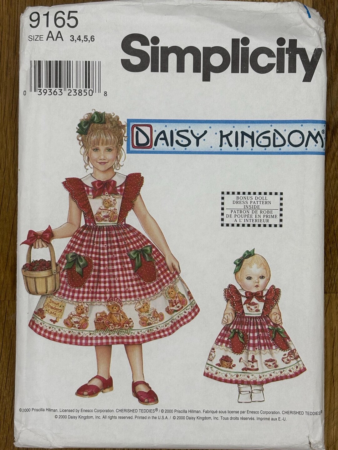 Simplicity 9165, Size (3-4-5-6), Child Dress and Doll Dress for 18 Inch Doll, 2000 Uncut Sewing ...