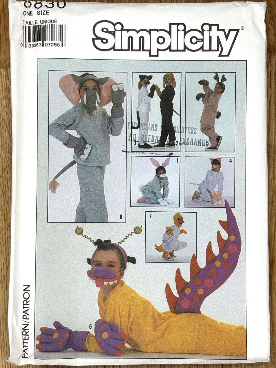 Simplicity 8830, Halloween Costume Accessories, 1988 Uncut Sewing ...