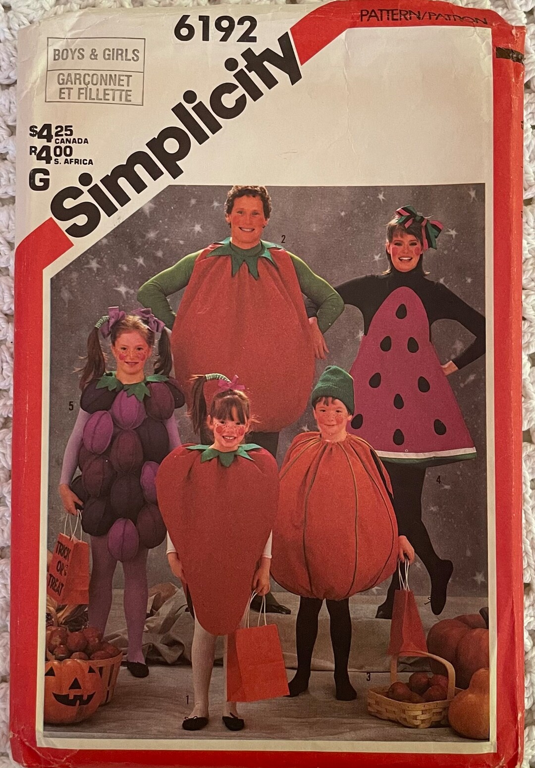 Simplicity 6192, All Size Kids, Fruits and Vegetables Costumes ...