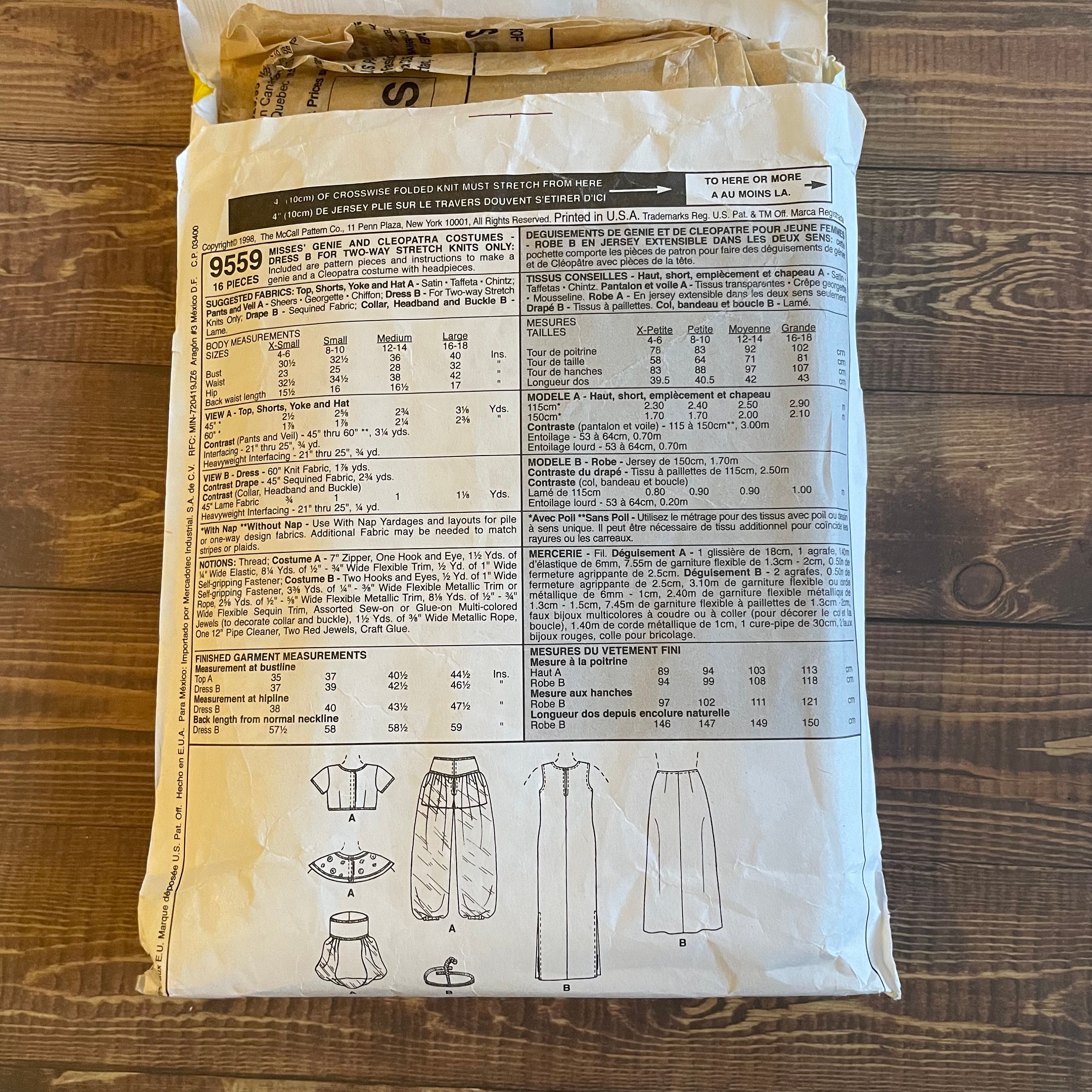 Mccalls Pattern 9559 Costume/ Womens Size Small 8-10 Bust - Etsy