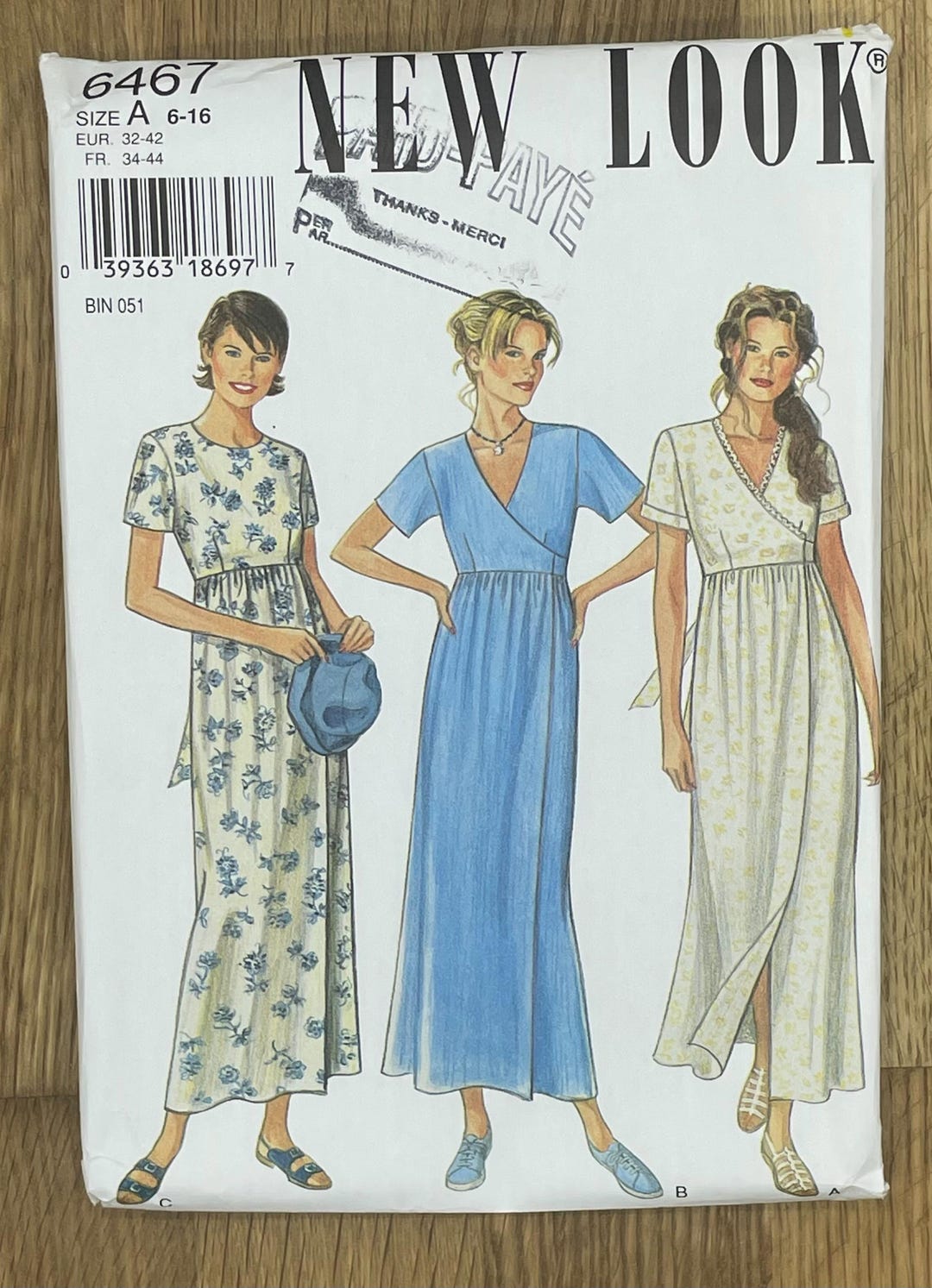 New Look 6467, Size (6-16) Dress, Women’s 90’s Vintage UNCUT Sewing ...