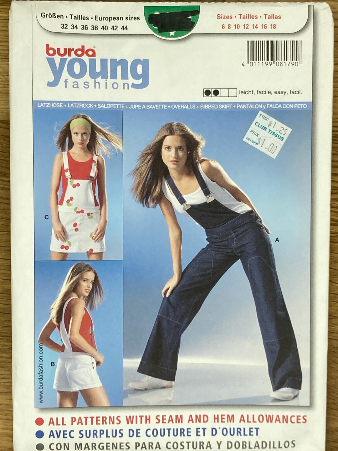 Burda 8179, Size (6-18), Overalls & Bibbed Skirt, Women's UNCUT Sewing ...