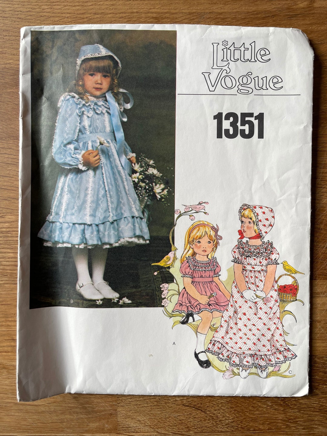 Little Vogue 1351 Girls Size (4), Children Dress and Bonnet, Uncut 1970 ...
