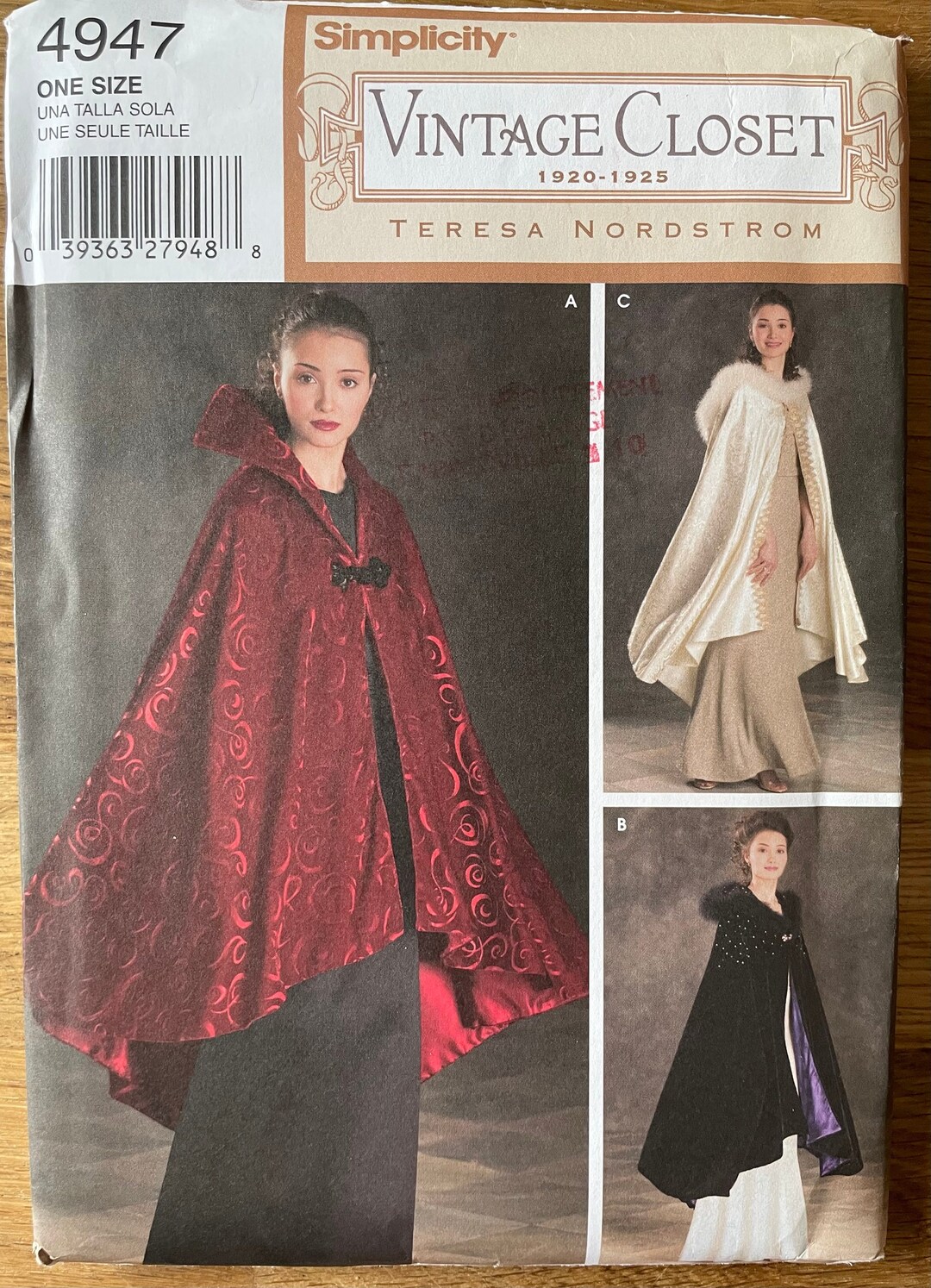Simplicity 4947, Women’s All Sizes, 1920’s Historical Capes, Uncut ...