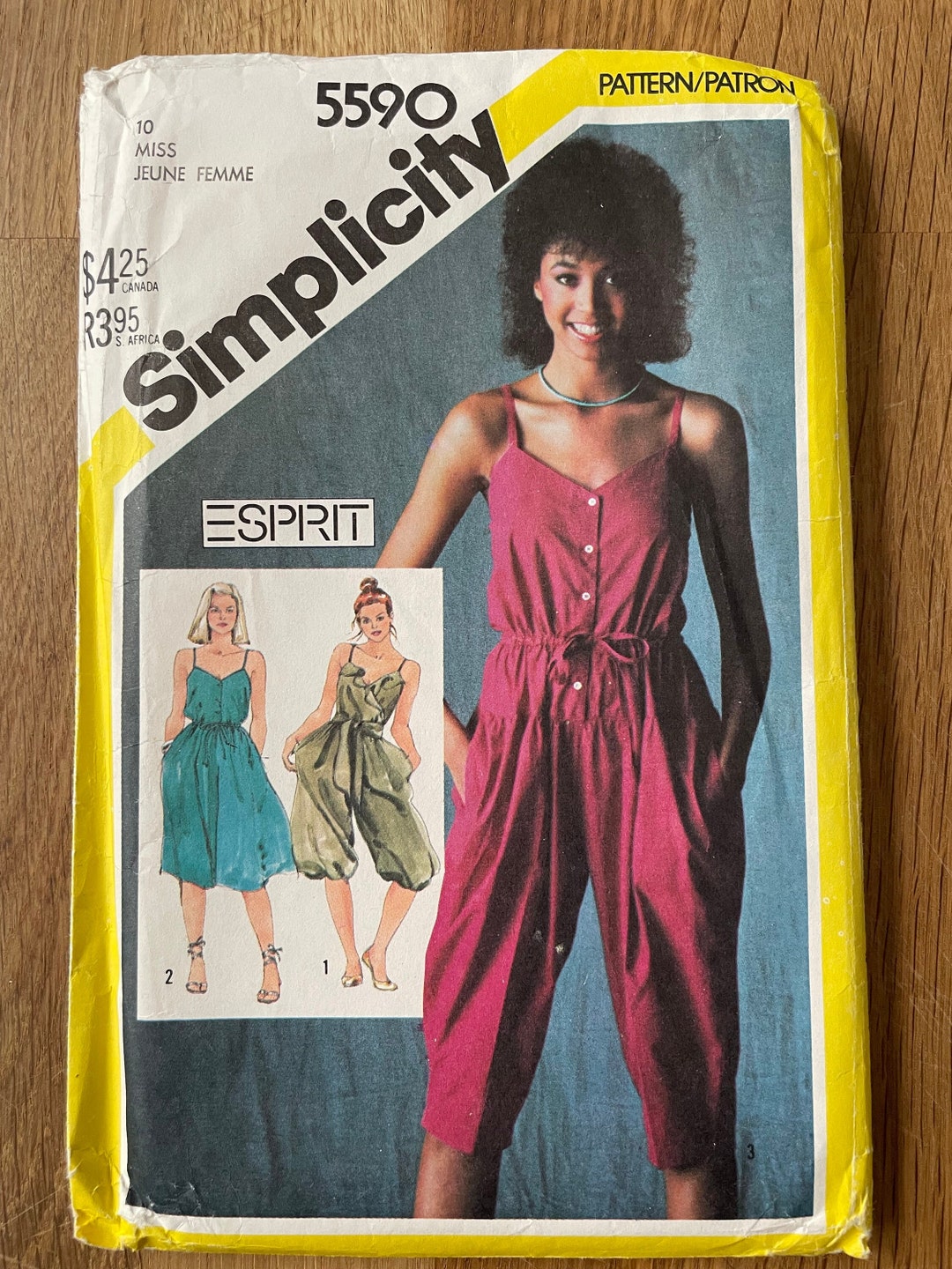 Simplicity Esprit Pattern 5590, Miss Size 10 Bust 32.5, Jumpsuit in Two ...