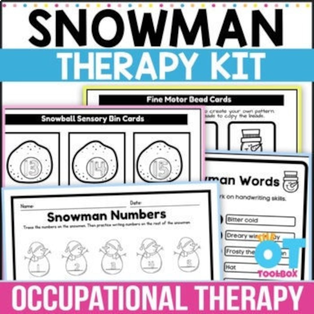 Snowman Therapy Activity Kit - Etsy