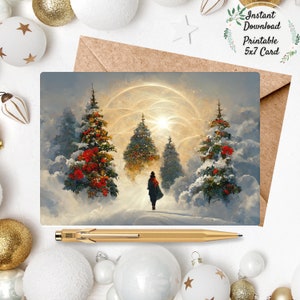 Beautiful Printable Yule & Winter Solstice Greeting Card / Postcard ...