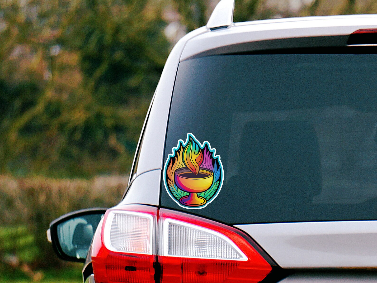 Rainbow Unitarian Universalist Flaming Chalice Sticker, Waterproof UU ...