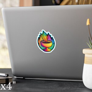 Rainbow Unitarian Universalist Flaming Chalice Sticker, Waterproof UU ...