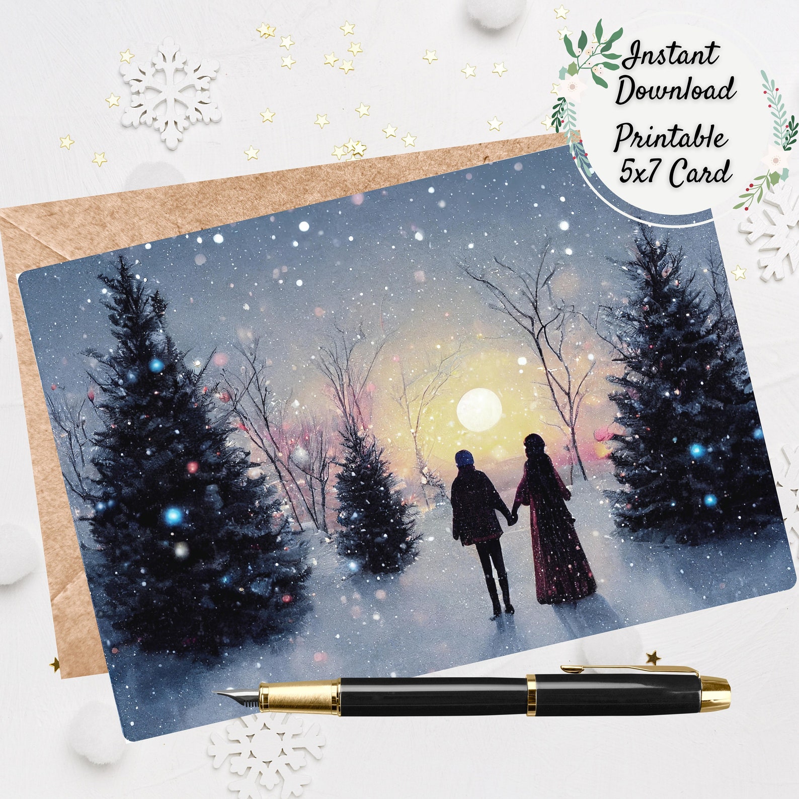 Beautiful Printable Winter Solstice Greeting Card, Unitarian ...