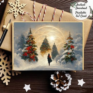Beautiful Printable Yule & Winter Solstice Greeting Card / Postcard ...